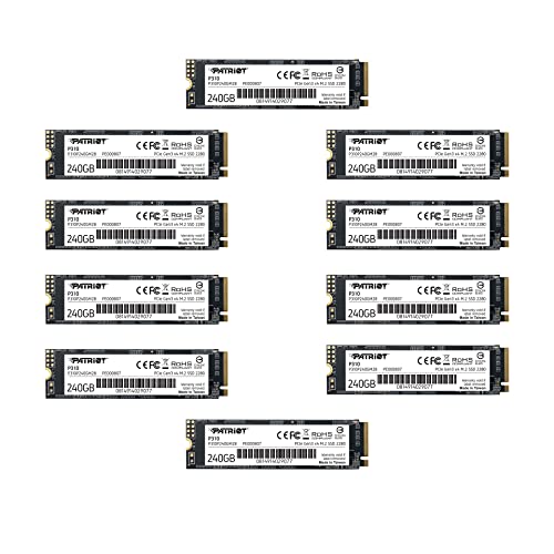Patriot P310 240GB Internal SSD - NVMe PCIe M.2 Gen3 x 4 - Low-Power Consumption Solid State Drive 10 Pack, Lot of 10 - P310P240GM2810