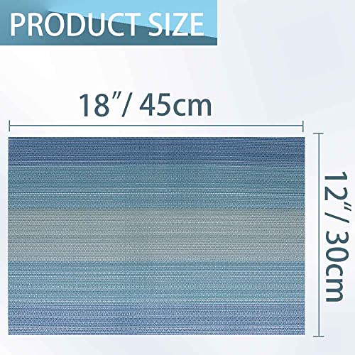 WaoDoing Placemats, Placemats for Dining Table, Heat Resistant Place Mats for Kitchen Table, PVC Table Mats, Easy to Clean, Set of 6