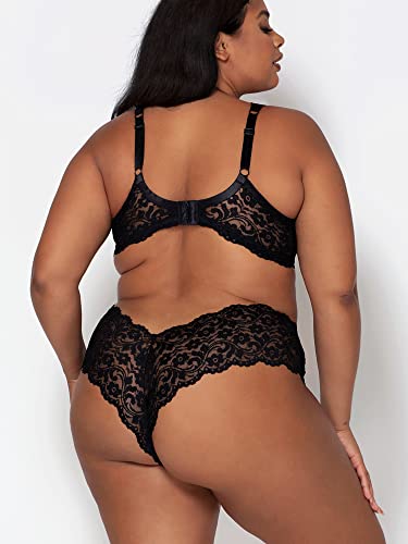 Smart & Sexy womens Signature Lace Cheeky Panty 2 Pack Underwear, No No Red/Black Hue, 8 US
