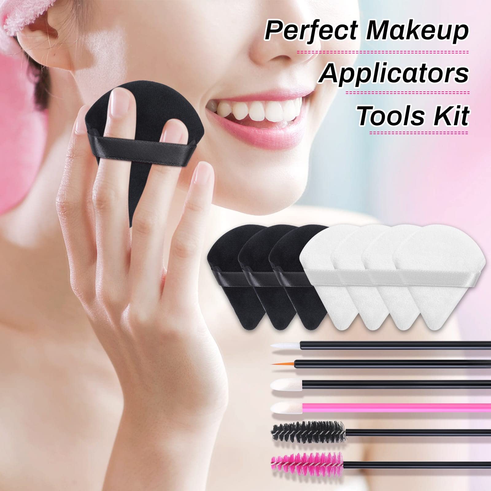 Disposable Makeup Applicators for Makeup Artist, Makeup Mixing Tray with Disposable Makeup Acessories Tools Kit (Mascara Applicators, Lipstick Wands, liner Brushes)