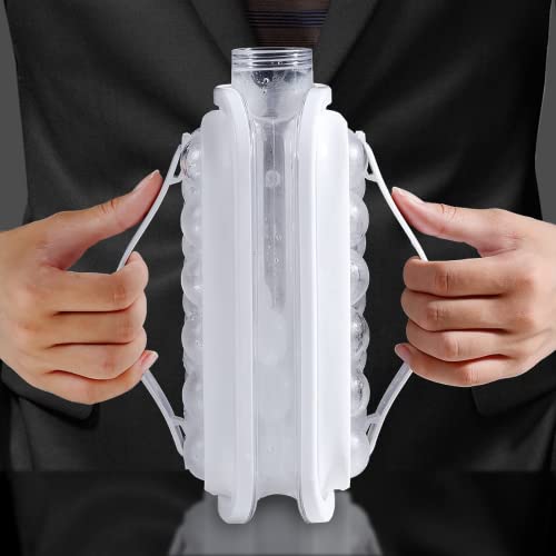 TESSTSY Portable Ice Ball Maker Bottle Makes 17 Ice Cubes, Ice Cube Molds Bottle Creative Ice Hockey Bubble Ice Maker Kettle for Whiskey/Hockey/Champagne/Juice/Coffee
