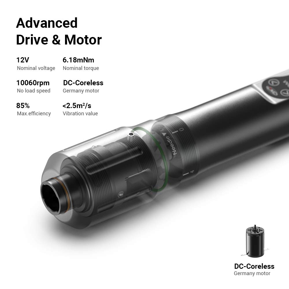 HAWINK Rotary Pen Machine Style Supply Motor 900mAh Battery Power with Two Battery CNC-M-WE