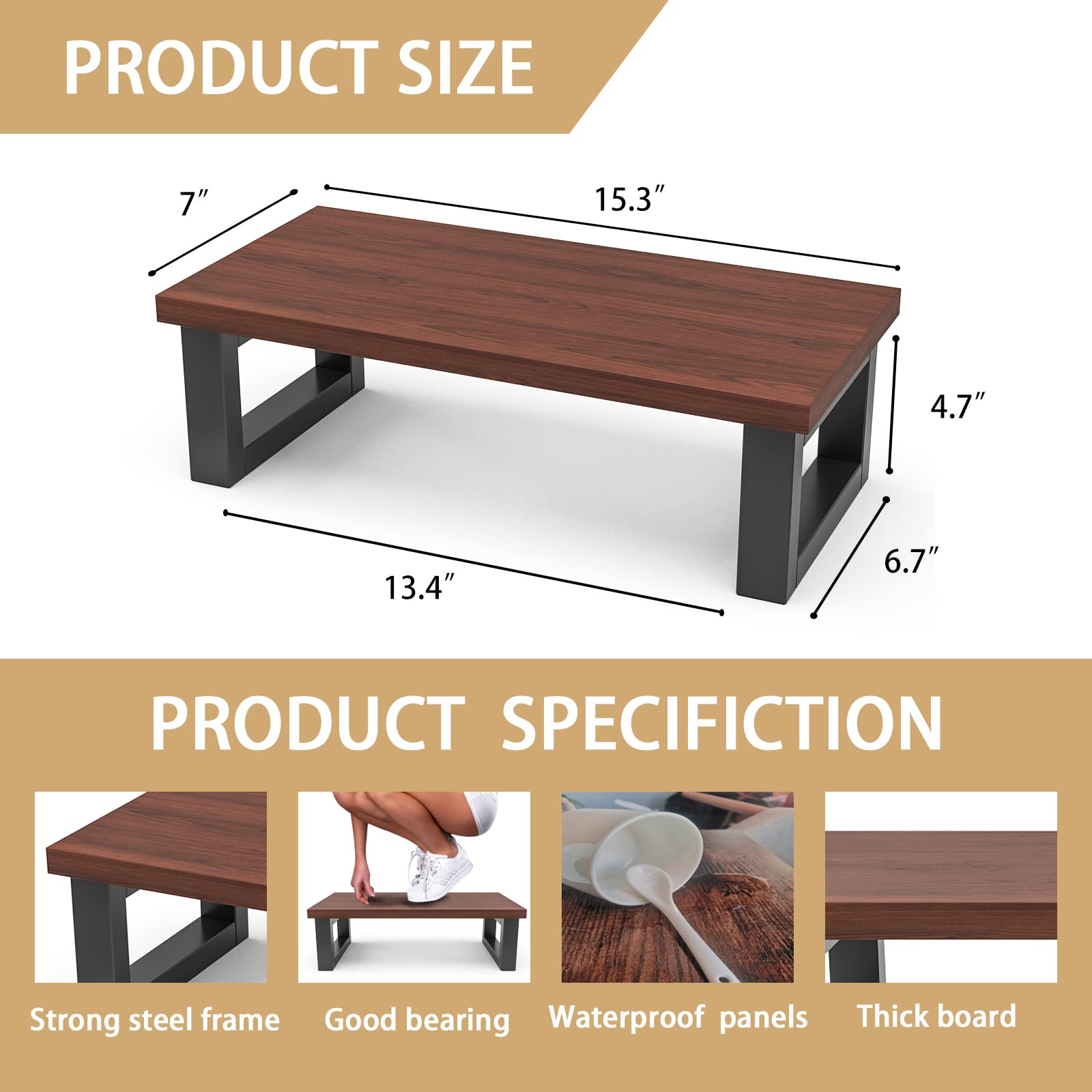 WESTREE Monitor Stand Riser, Desktop Computer Monitor Stand, Multi-Purpose Desk Storage Organizer Shelf for Laptop Computer PC