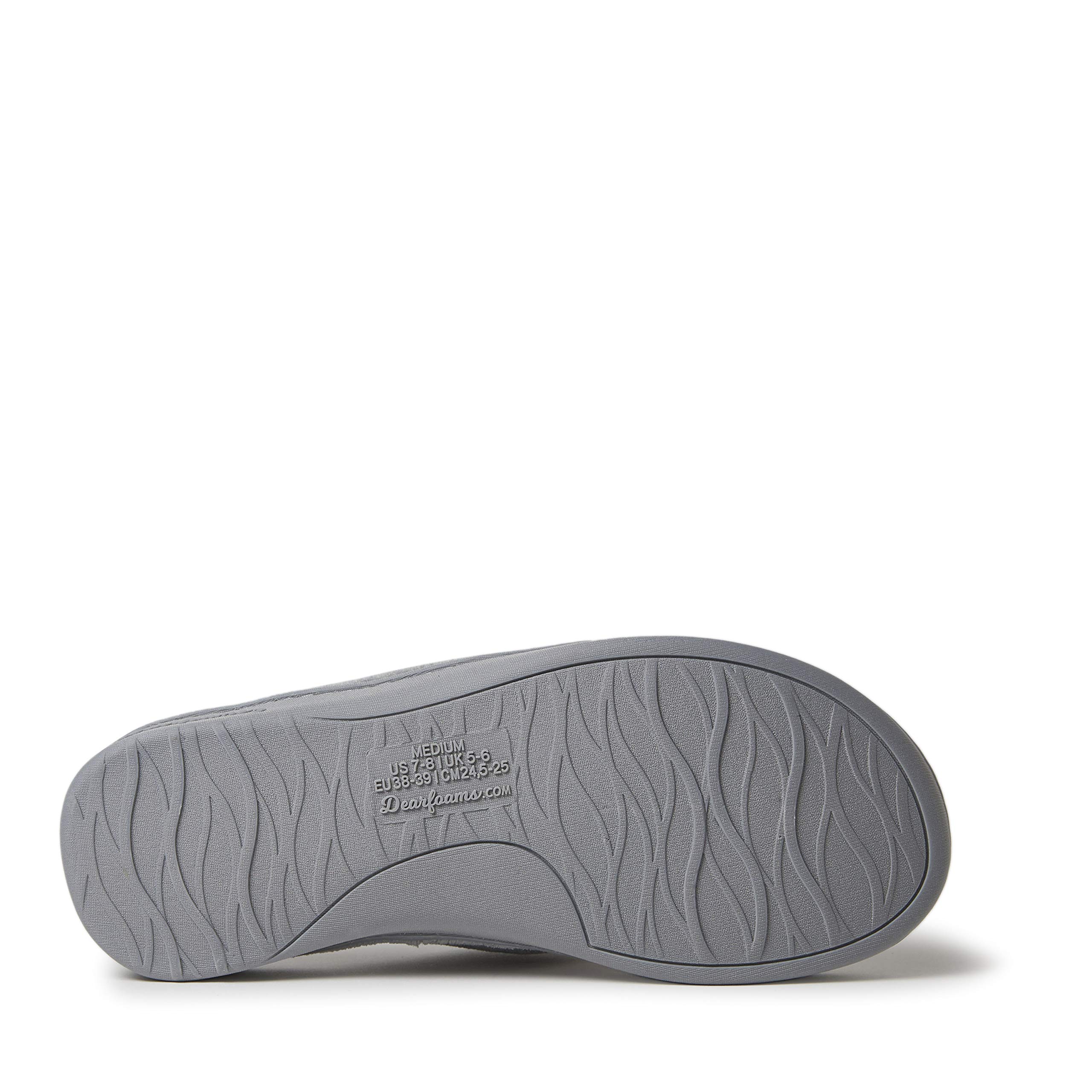 Dearfoams womens Melanie Colorblocked Microfiber Terry Thong Shoe Slipper, Sleet, Medium US