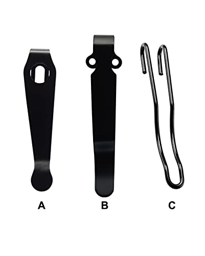 KNIFIUS 2 pcs Deep Carry pocket clips,Titanium Alloy Pocket Clip for EDC Knife, Practical Waist Accessories for Outdoor (B)