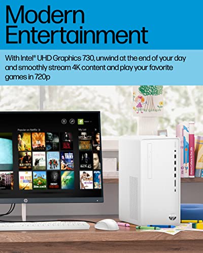 HP Pavilion Desktop PC, 12th Gen Intel Core i5-12400, 8 GB RAM, 512 GB SSD, Windows 11 Home, Wi-Fi 6 & Bluetooth, 9 USB Ports, Wired Keyboard & Mouse Combo, Pre-Built PC Tower, TP01-3050 (Renewed)