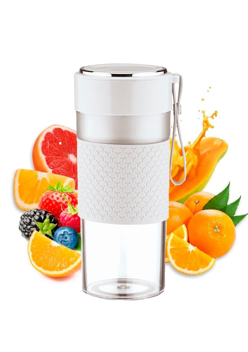 Portable Blender 300ml - Waterproof Personal Blender for Shakes and Smoothies - Type-C USB Rechargeable Mini Blender - Sharp Blades, BPA-Free Jar - Modern Colors - Elegant Cordless Travel Blender
