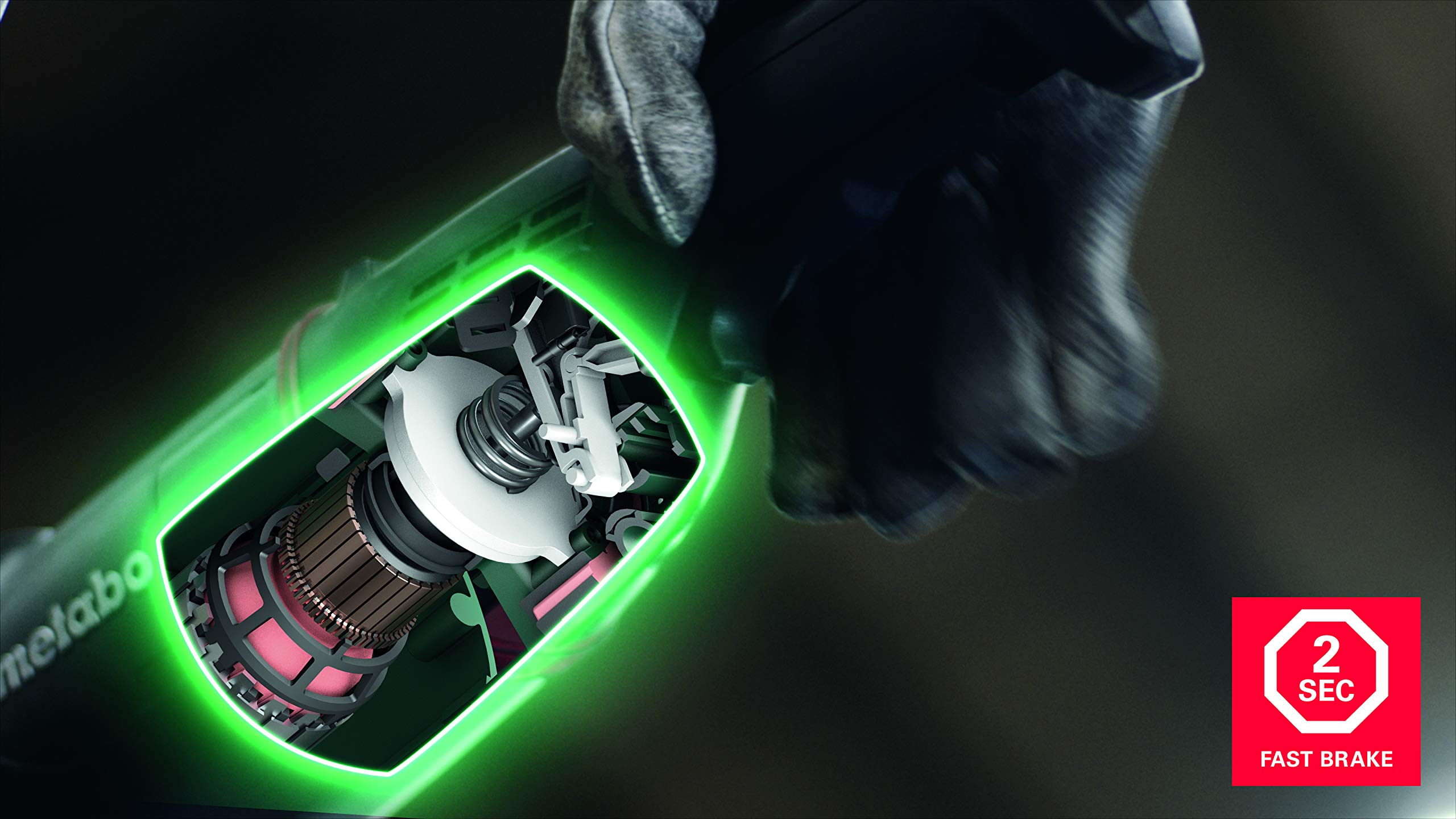 Metabo 9-Inch Angle Grinder, 6,600 RPM, 15 Amp w/Brake, Non-Lock Paddle, Performance Angle Grinders, Electronics, WEPB 24-230 MVT, 606479420, Green
