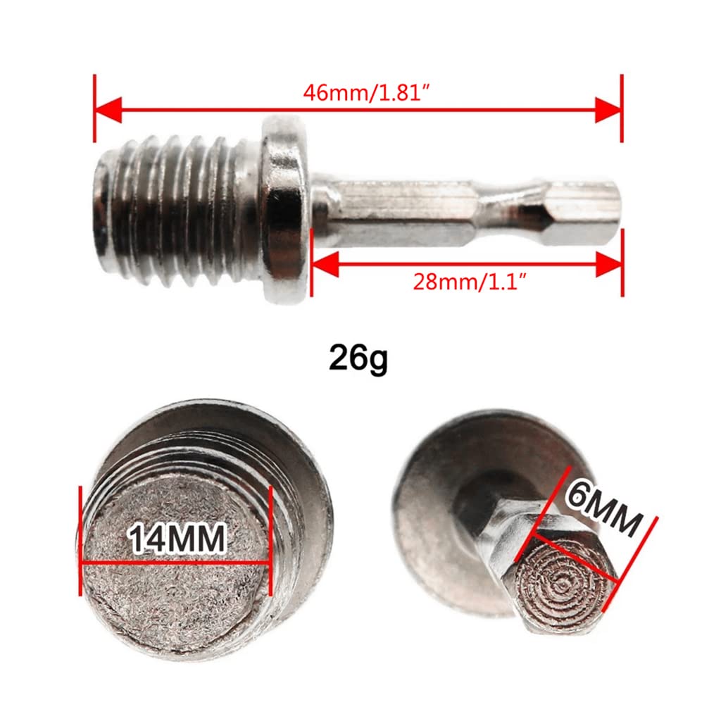 HUIFACAI 2 Pcs/Set M14 Hexagon Connecting Rod Adapter Drill Chuck 1/4 Connecting Rod Stainless Steel Parts 1/4 Connecting Rod Adapter Drill Chuck M14 2x Stainless Steel