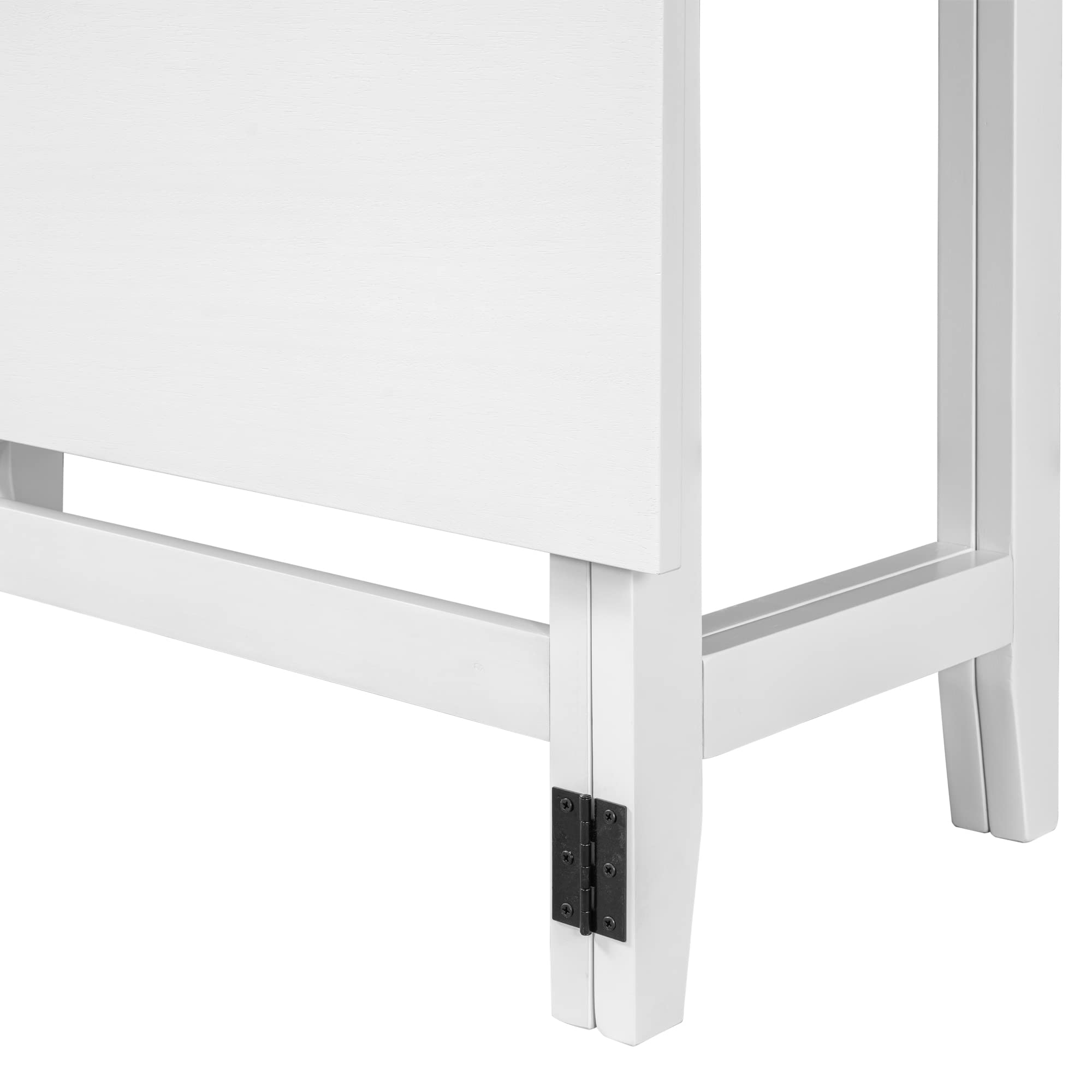 Merax Drop Leaf Dinng Table for Small Spaces, Extendable Space Saving Dining Table, Solid Wood Folding Table from 18" to 36" for Dining Room, Kitchen, Living Room, White
