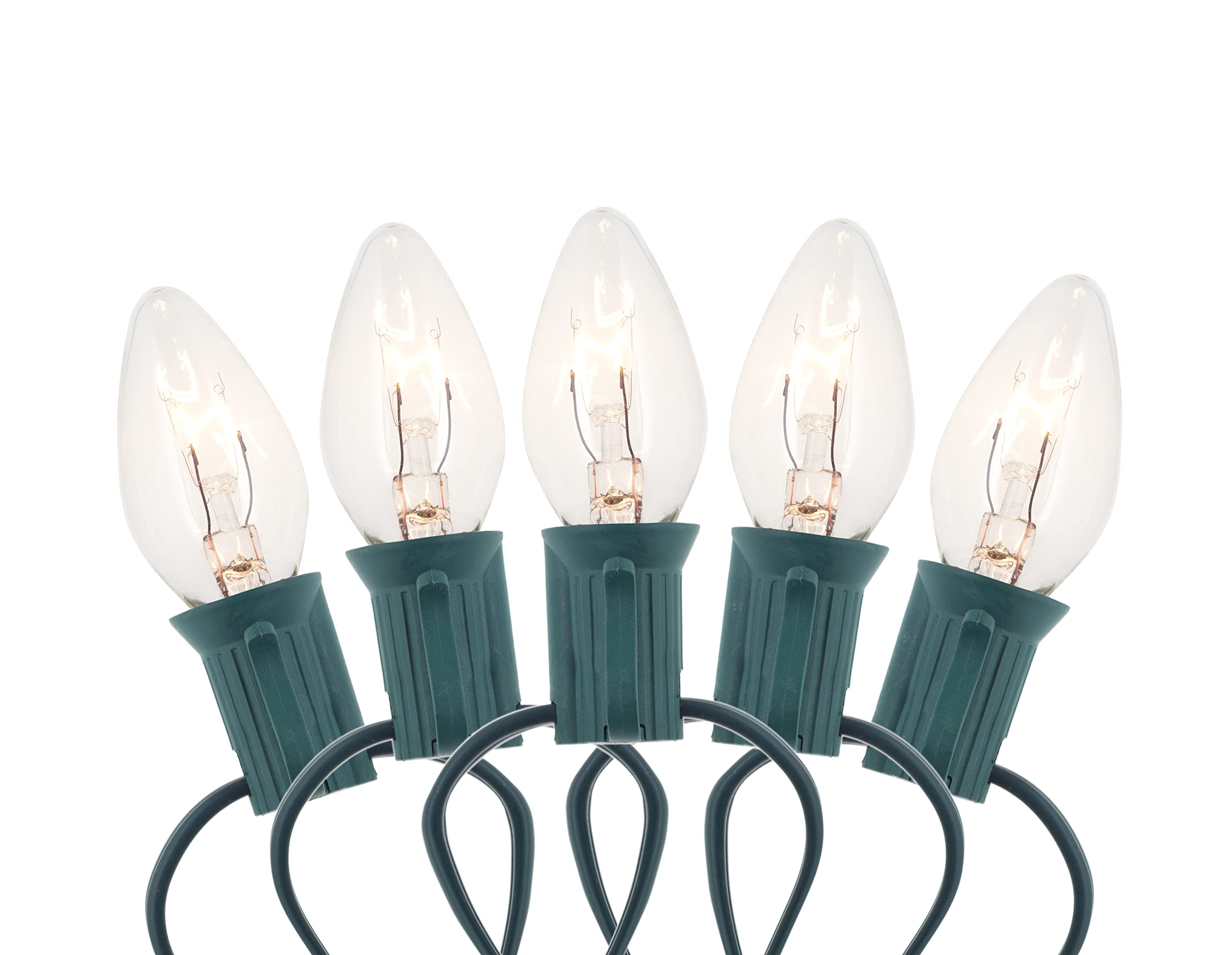 Creative Hobbies 3228x25-7 Watt, C7 Night Light, 40 Lumens, Long Life, Clear, E12 Candelabra Base, C7 Replacement Bulbs, Incandescent Light Bulb | 25 Pack