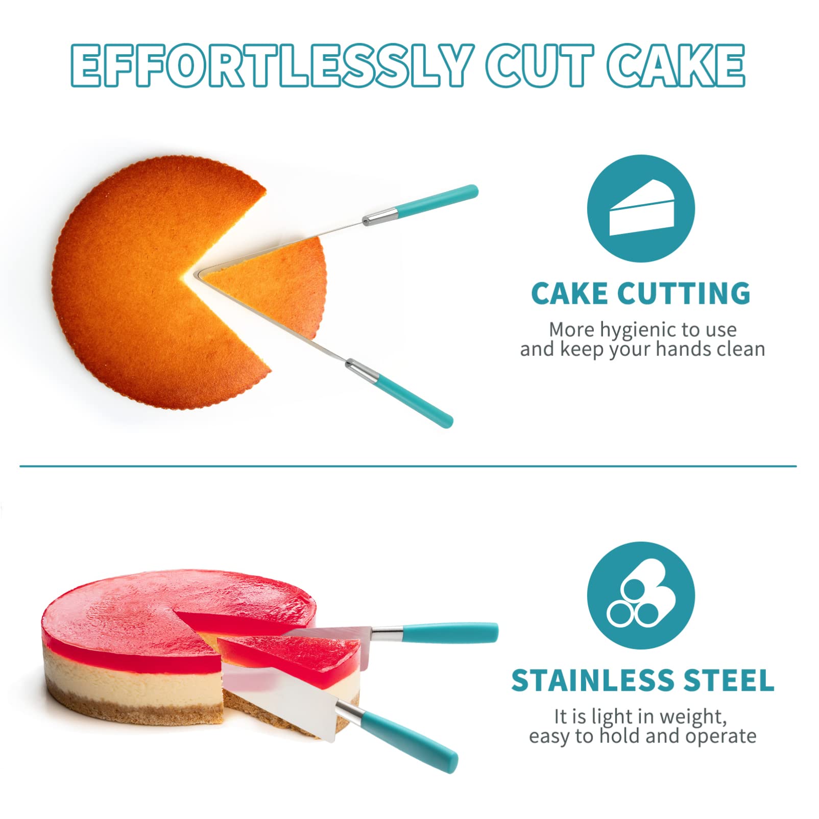 DOITOOL 2pcs Cake Cutter Pastry Cutter Stainless Steel Pie Pie Server Pie Cutter Pizza Kits Cake Lifter Metal Cake Server Butter Cutter Cake Slicer Cake Tongs Baby Old Fashioned