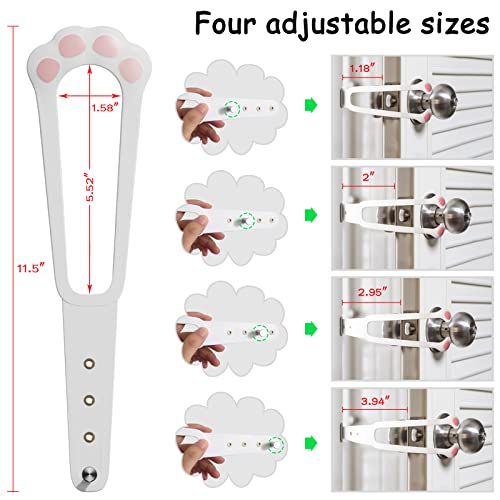 LUBERDUSH Cat Door Holder Latch -Adjustable Cat Door Alternative to Keep Dogs Out of Cat Litter Boxes and Food,Flex Latch Strap Let's Cats in and Safe Baby Proof, No Measuring Easy to Install(2 Pack)