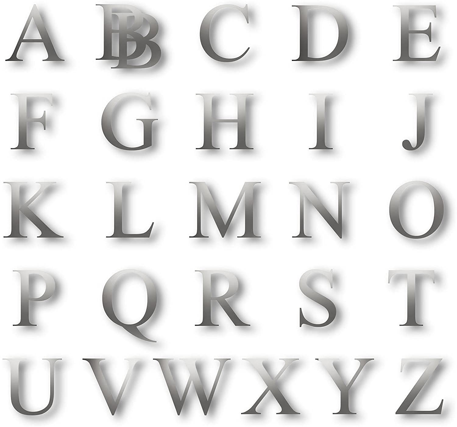 Pre Cut Large Letters for Transparent Balloon Boxes - Baby Shower Decorations for Baby Boy Or Girl - 1st Birthday, Bridal Shower, Gender Reveal Party Decoration Baby Box, Block Letters - Silver Color