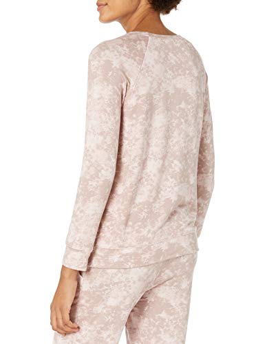 Daily Ritual Women's Tie Dye High-Low Sweatshirt, Pink Watercolor Tie Dye, X-Large