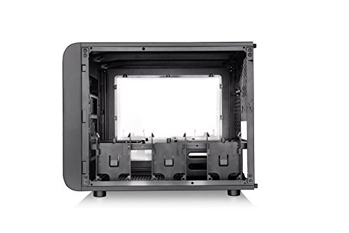 Thermaltake Core V21 SPCC Micro ATX, Mini ITX Cube Gaming Computer Case Chassis, Small Form Factor Builds, 200mm Front Fan Pre-installed, CA-1D5-00S1WN-00 Black