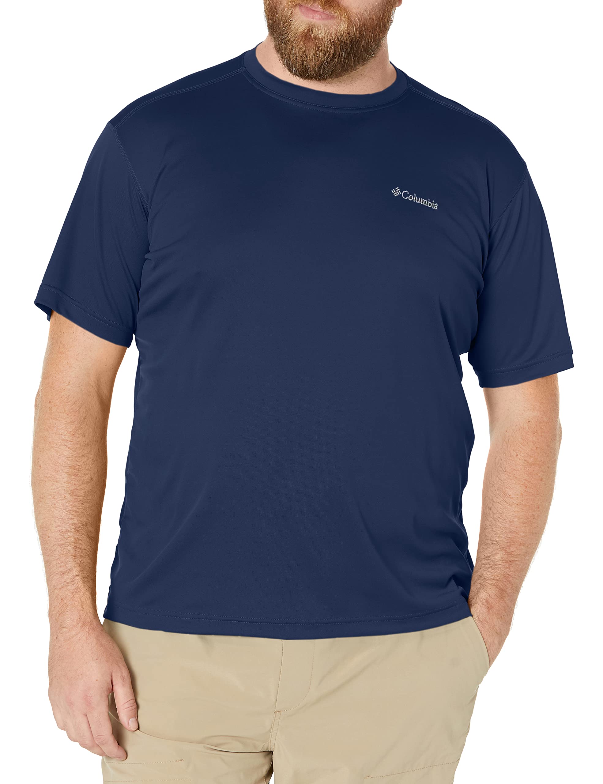 Columbia Men's Meeker Peak Short Sleeve Crew, Collegiate Navy, XX-Large