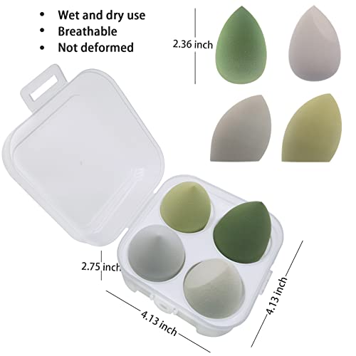 Muhuabeauty 13 pcs Makeup Brushes Set with Beauty Blender, Eyeshadow Brush Set with Cloth Bag and 4 pcs Boxed Sponges for Foundation