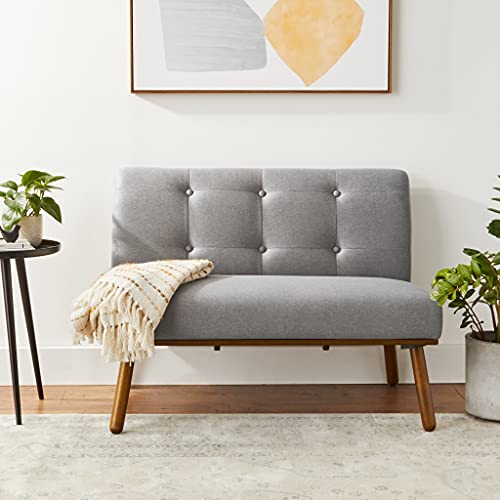 The Mezzanine Shoppe Playmate Upholstered Tufted Armless Loveseat, 40.5", Gray