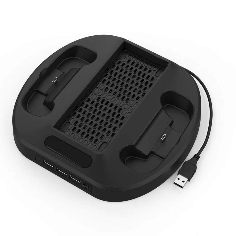 Cooling Vertical Stand for Xbox Series S Console with 2 Fans, 2 Charging Station with 3 USB Ports, 2 Pack Rechargeable Batteries for Microsoft Xbox Series S and Controller (Black Black)
