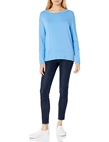 Daily Ritual Women's Supersoft Terry Dolman Cuff Sweatshirt, French Blue, Medium