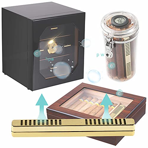 REMIGHTELY BRIGHT Cigar Humidifier - for Tobacco Moisturizing and Increased Humidity, Rectangle and PVA Material, Gold
