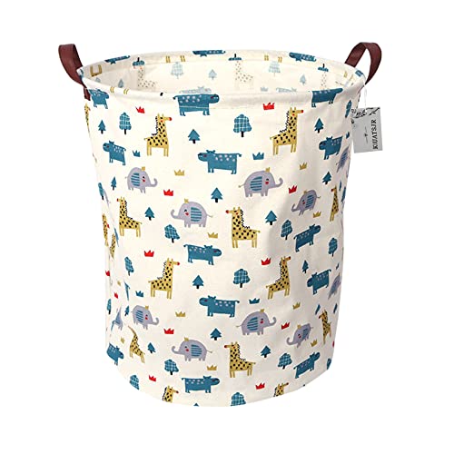 Large Storage Basket, Laundry Hamper/Bathroom/Home Decor/Collapsible Round Storage Bin, Boys and Girls Storage Toys/Books/Clothes(Animals)