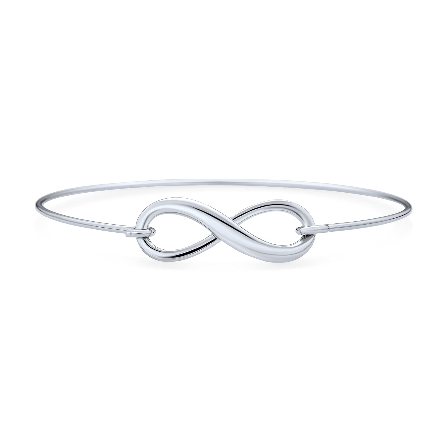 Forever Love Solid Figure Eight Love Knot Multi Infinity Chain Link Bracelets For Women Girlfriend .925 Sterling Silver Wrist 7.5 Inch