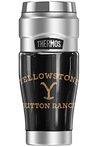 THERMOS Yellowstone OFFICIAL Yellowstone Arched Logo STAINLESS KING Stainless Steel Travel Tumbler, Vacuum insulated & Double Wall, 16oz