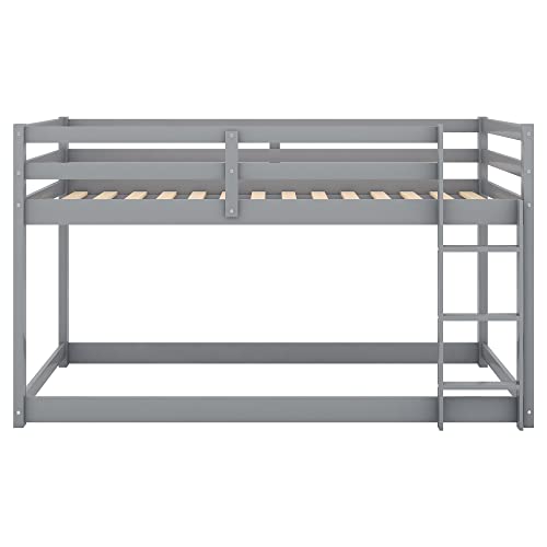 Merax Twin Over Twin Bunk Bed with Ladder and Saftey Guardrails for Teens, Boys or Girls, No Box Sping Needed
