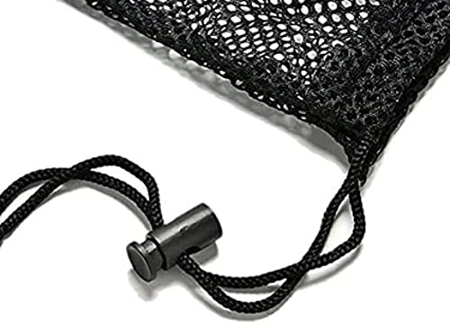 Forever one Durable Nylon Mesh Drawstring Bag Mesh Ditty Bag for Equipment Storage Nylon Travel Bag with Drawstring Cord Lock Closure Net Bag for Toy,Balls, Laundry Bag black , Large(Forever one 02)