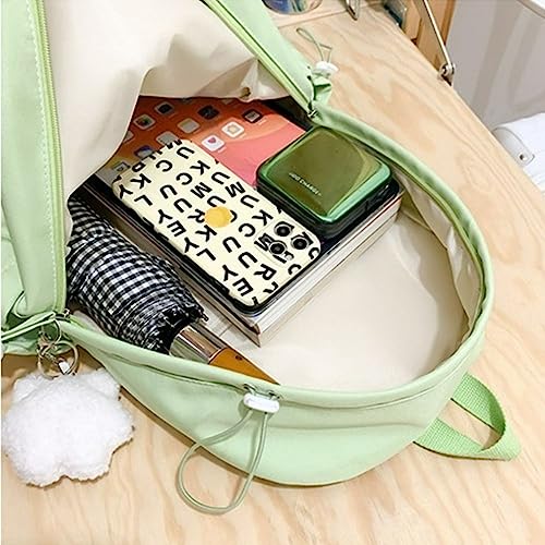 MadGrandeur Aesthetic Backpacks for Girls Kawaii Backpack School Backpack Cute Bookbag Plain Preppy Bag Casual (Black)