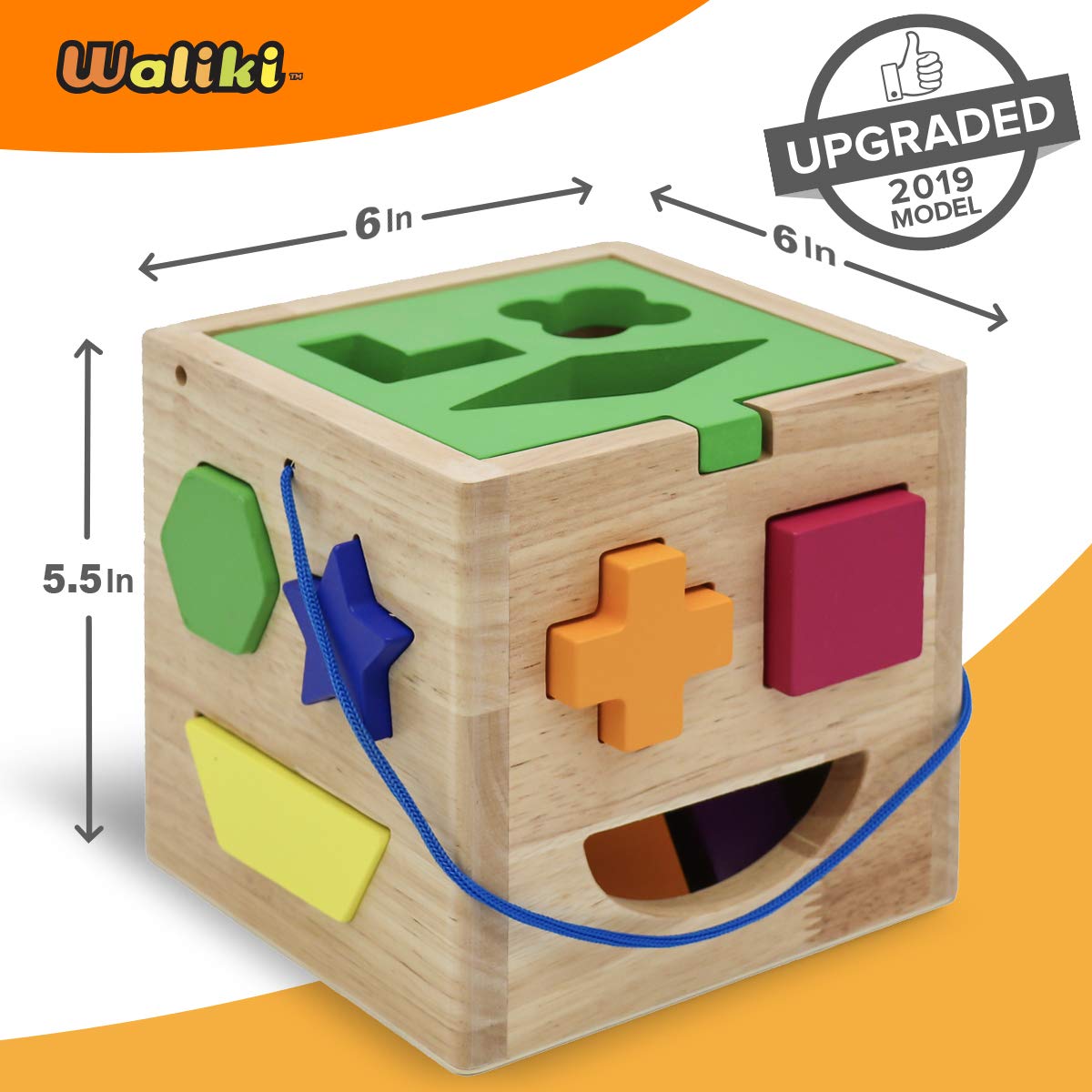 WALIKI Wooden Toy Pack for Kids | Pounding Bench, Shape Sorter Box & Rainbow Stacker | Montessori Developmental Toys for Toddlers & Preschoolers | Ages 2-5 | Educational Gift