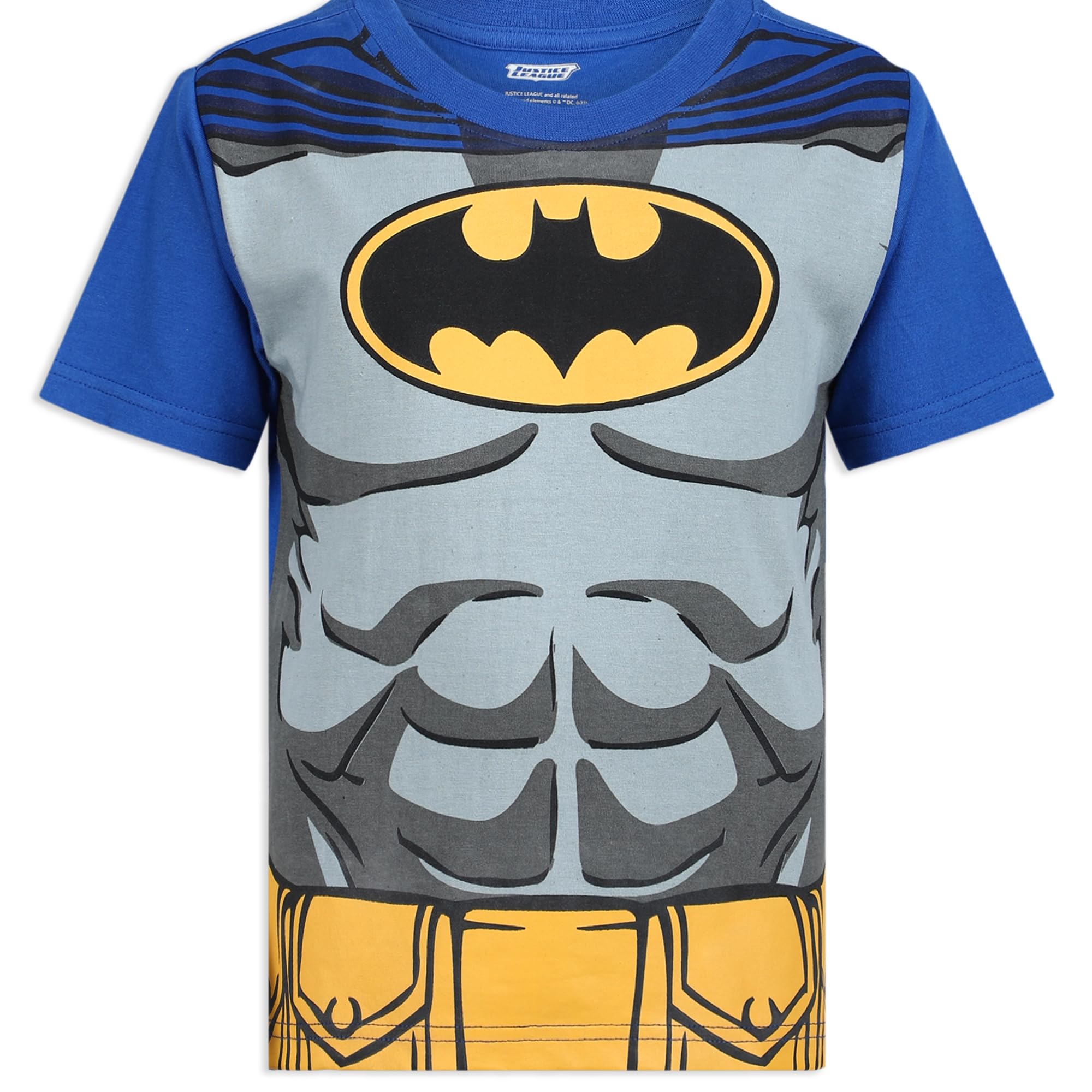 DC Comics Justice League Boys’ 4 Pack T-Shirts for Toddler and Little Kids– Blue/Red/Green/Gray