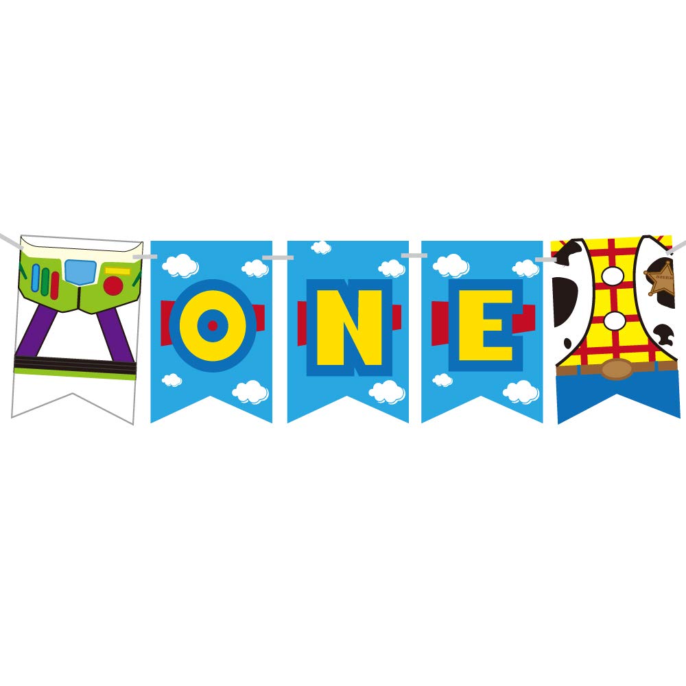 DiDida 1st First Birthday ONE Banner for Toy Story