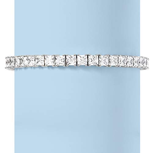 Ross-Simons 16.00 ct. t.w. Princess-Cut CZ Tennis Bracelet in Sterling Silver. 7 inches