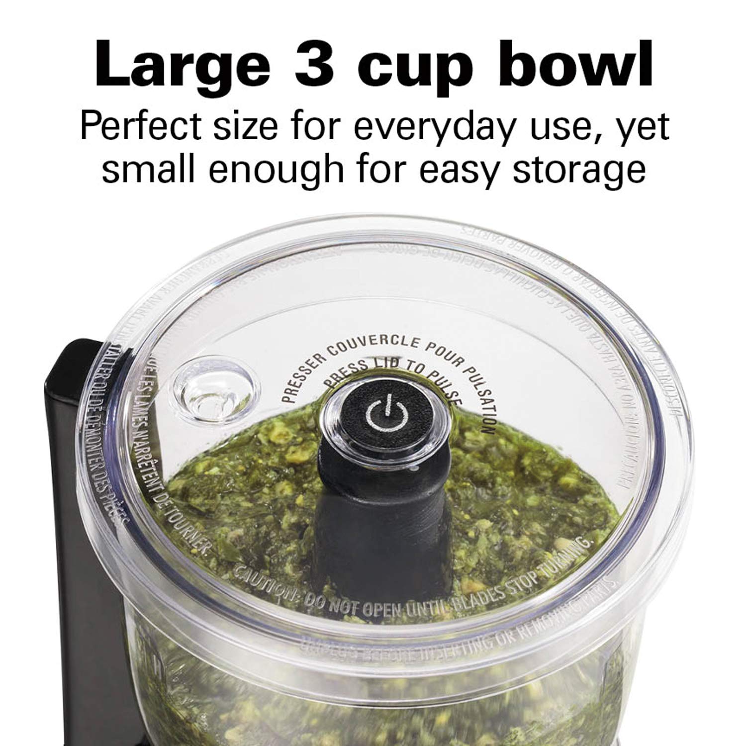 Hamilton Beach Stack & Snap Food Processor and Vegetable Chopper, Black & Electric Vegetable Chopper & Mini Food Processor, 3-Cup, 350 Watts, for Dicing, Mincing, and Puree, Black