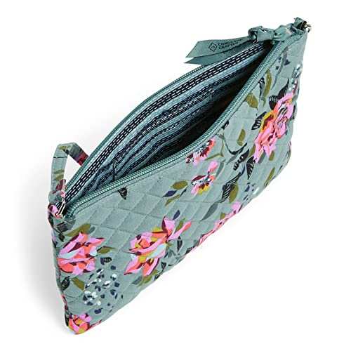 Vera Bradley Women's Cotton Convertible Wristlet With RFID Protection, Rosy Outlook - Recycled Cotton, One Size