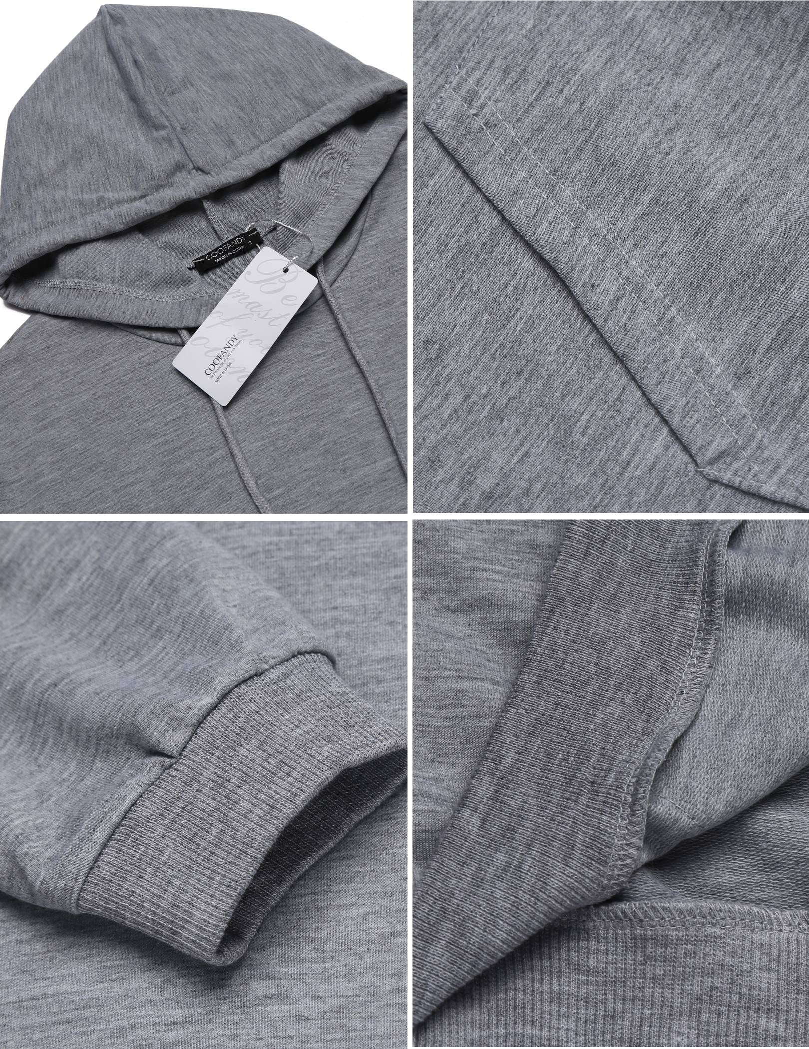 COOFANDY Men Casual Hooded Long Sleeve Sweatshirt Lightweight Pullover Hoodied
