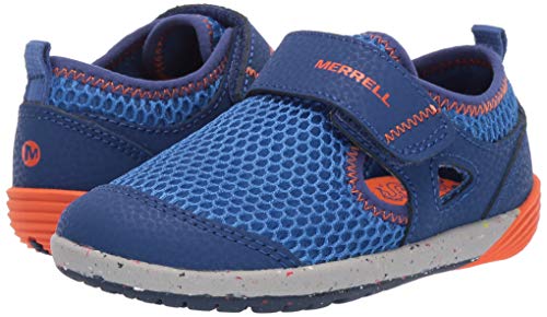 Merrell Bare Steps H20 Water Shoe, Blue/Orange, 8 US Unisex Little Kid