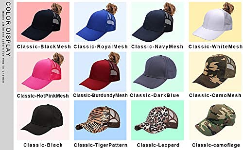 Criss Cross Hat Washed Distressed Baseball Cap Ponytail Hat High Messy Bun Ponycap for Women