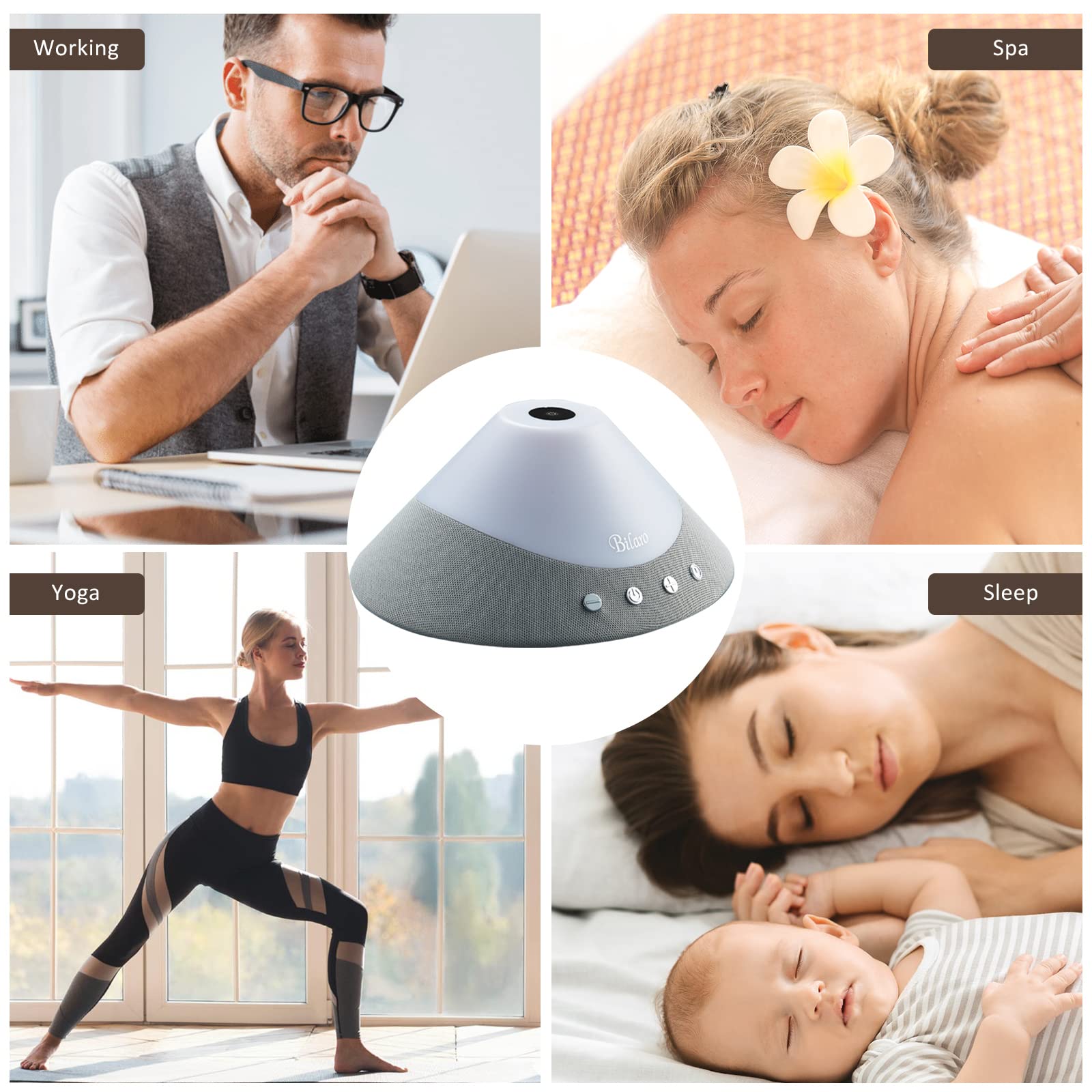 White Noise Machine/Sound Machine/Sleep Machine for Baby and Adults with Remote Control & Adjustable Night Light & Auto-Off Timer & 12 Nature Sounds