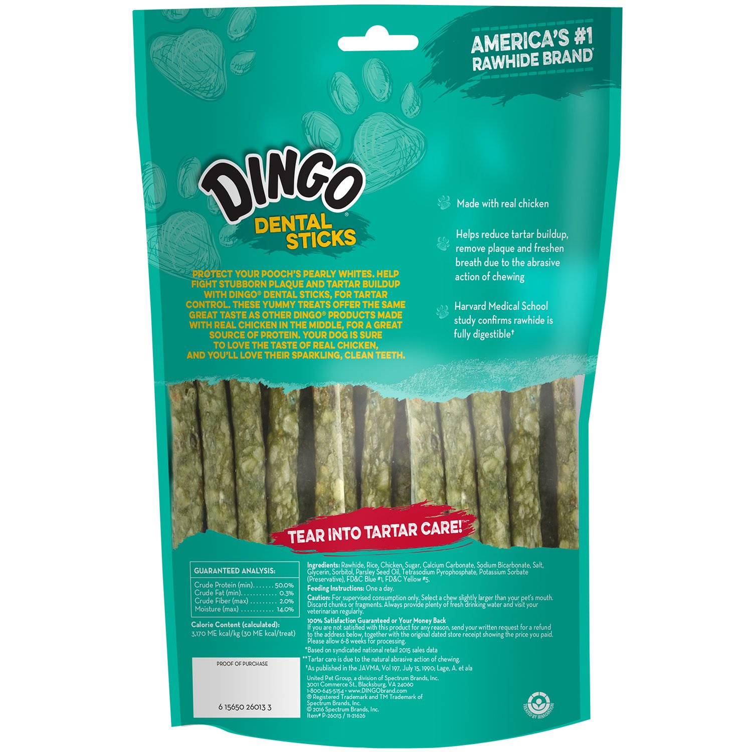 Dingo Tartar And Breath Dental Sticks For All Dogs, 20 Sticks Per Pack