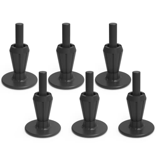 KOHOME 6Pcs Steel Stem Plastic Bed Frame Feet,Sturdy Bed Frame Legs for Replace Wheels,Black