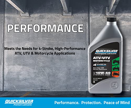 Quicksilver 8M0166408 10W-40 Synthetic Blend ATV/UTV/Motorcycle Oil β 1 Qt.