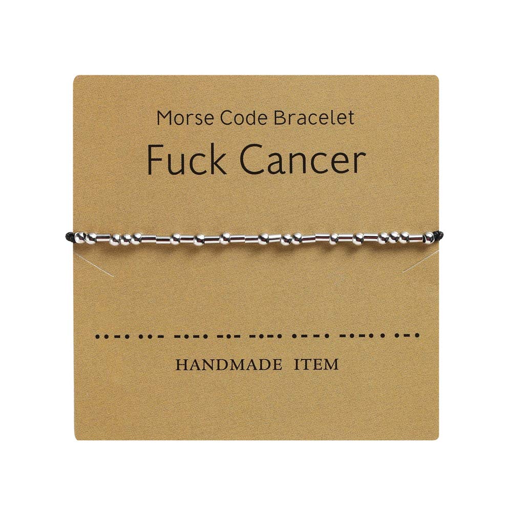 Detailed Fck Cancer Morse Code Bracelet Survivor Gift (fck cancer)