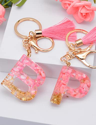 MBOAH Pink Initial Letter Keychain for Women、Kids、Teens、Girls、Sisters、Couples,Cute Key Chain Accessories for Car Keys、Wallet、Backpack,Personalized Funny Gift for Girlfriend、Boyfriend、Family(Letter:H)