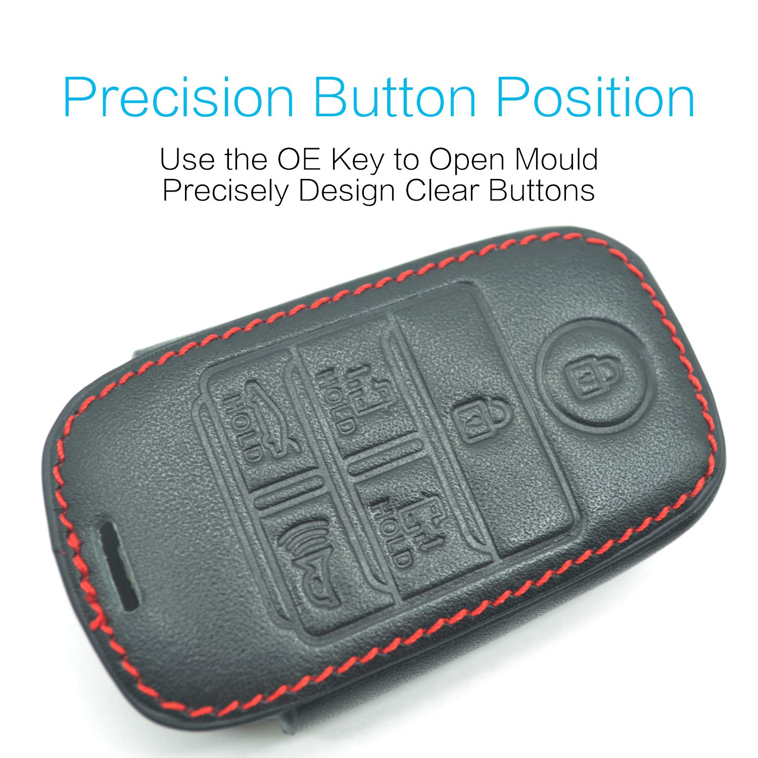 Compatible with Kia Sedona 6 Buttons Leather Case Smart Key Fob Cover Keyless Remote Holder Protecter