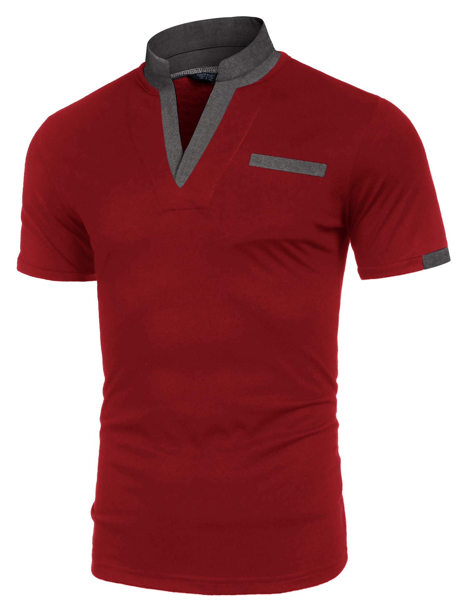 COOFANDY Men's Slim-Fit Quick-Dry Golf Polo Shirt Golf Business Casual Lightweight Collared T Shirts Medium, Wine Red