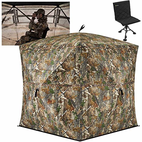 TIDEWE Hunting Blind See Through & 3 Legs Hunting Chair
